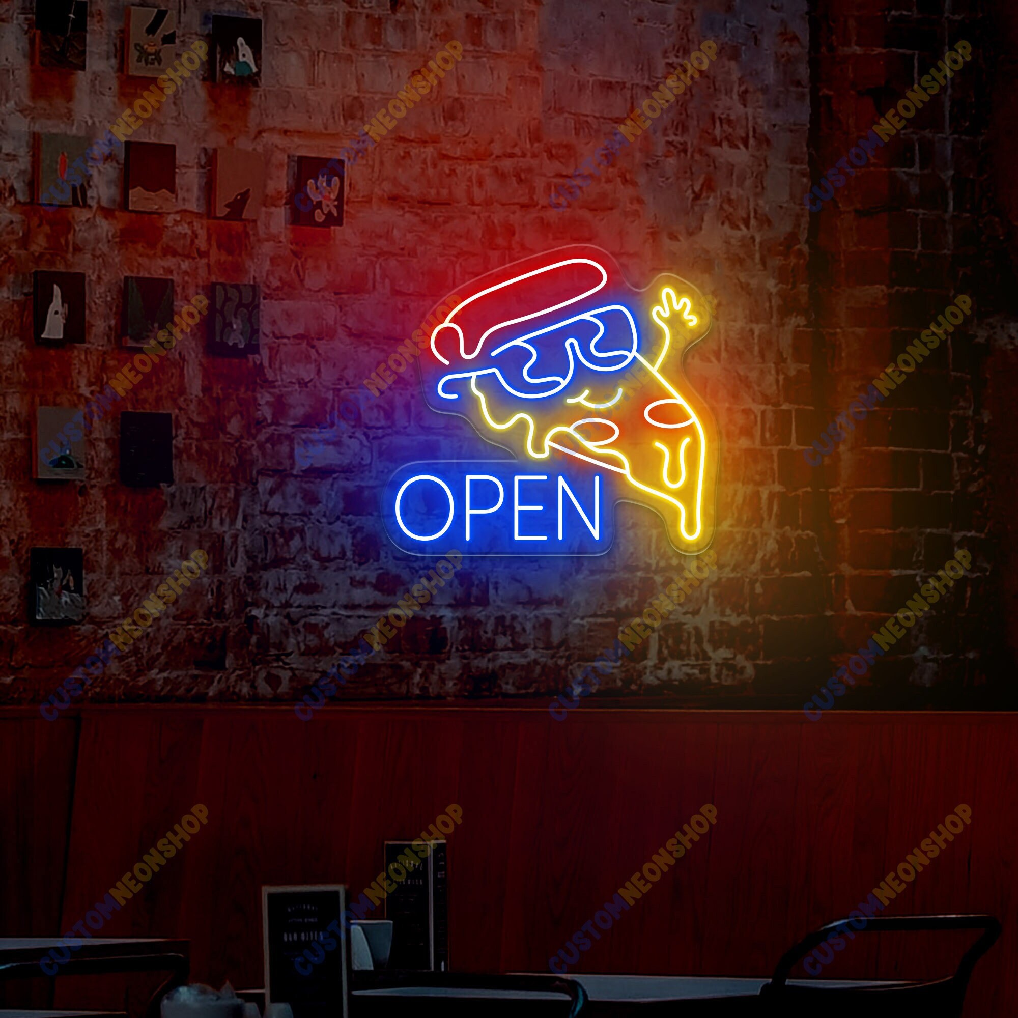 Pizza Neon Sign Open Pizza Led Sign Restaurant Sign Decor - Etsy