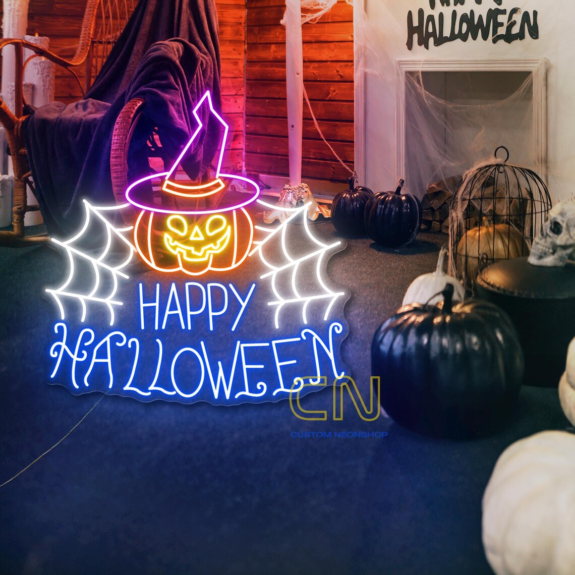Happy Halloween Neon Sign, Halloween LED Neon Sign, Halloween Decor ...