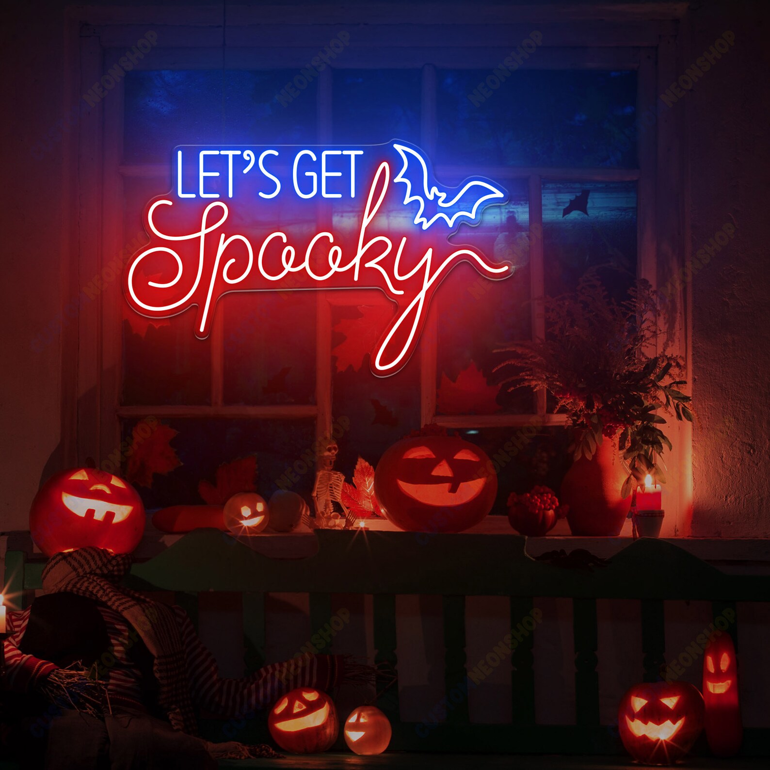 Let's Get Spooky Neon Sign, Halloween Neon Sign, Custom Neon Sign ...
