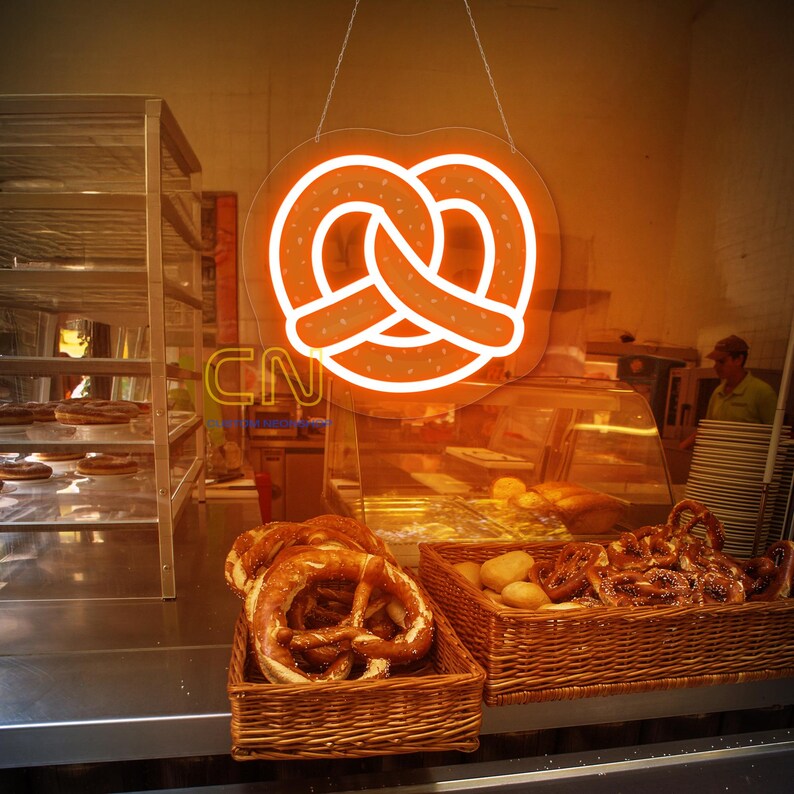 Petzel Neon Sign, Bakery Neon Sign - Pretzel, Led Neon Sign, Coffee Bar ...