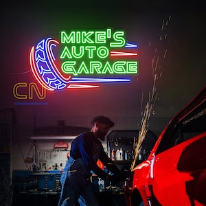 Custom Garage Name Sign Auto Garage Sign Father's Day Gift Best Gift ...