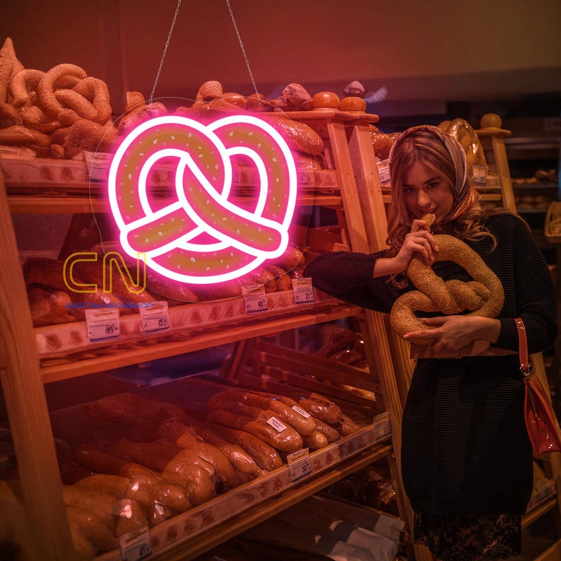 Petzel Neon Sign, Bakery Neon Sign - Pretzel, Led Neon Sign, Coffee Bar ...