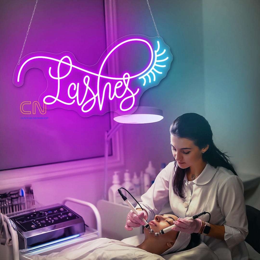 Eyelashes Neon Sign, Lashes Neon Sign, Eyelash Neon LED Sign for Wall ...