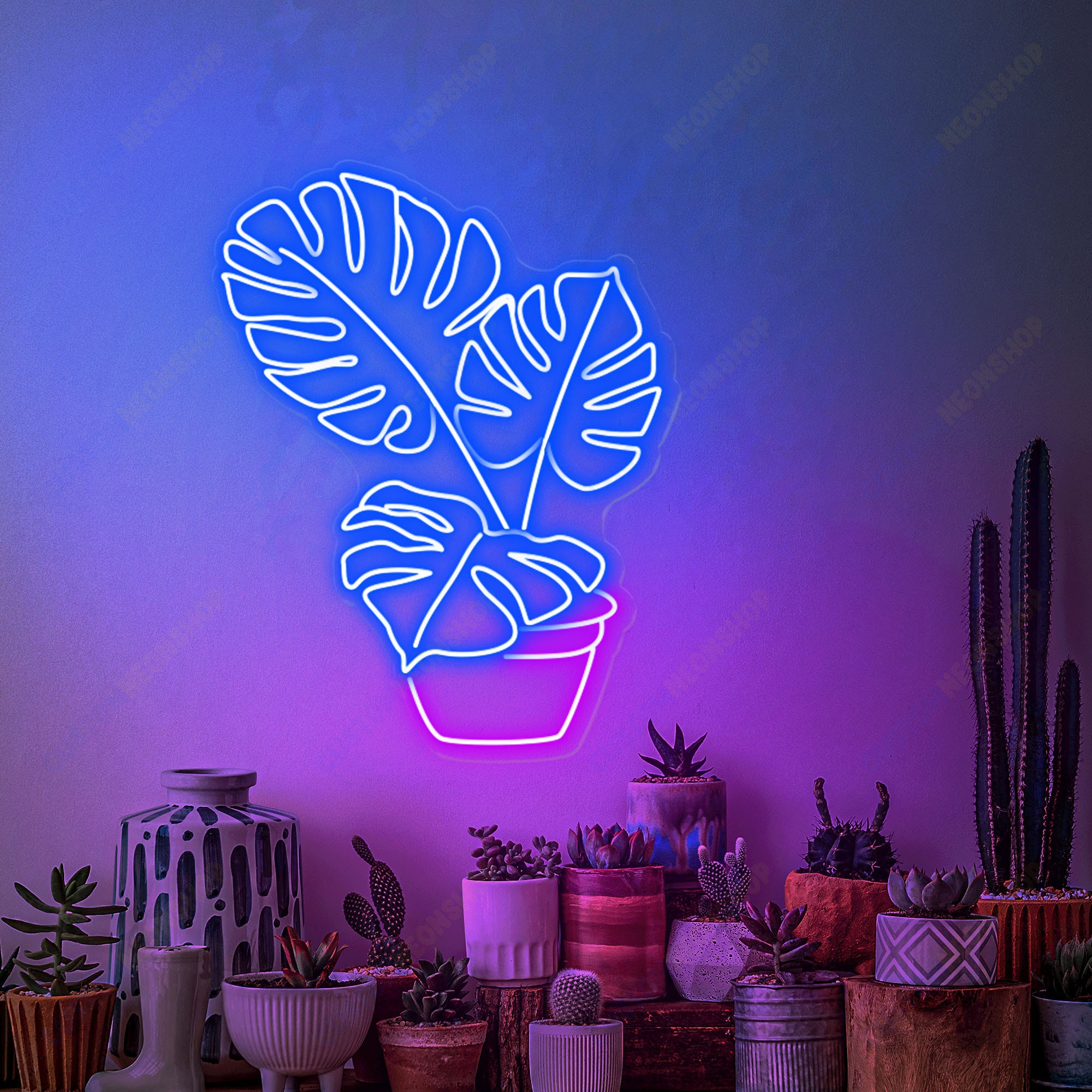 Monstera Leaf LED Neon Sign Plant Neon Sign Green Leaf Neon Sign Neon ...