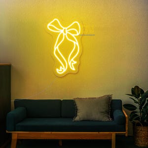 Bow Neon Sign, Ribbon Neon Sign, Gift for Girl, Bedroom Wall Decor ...