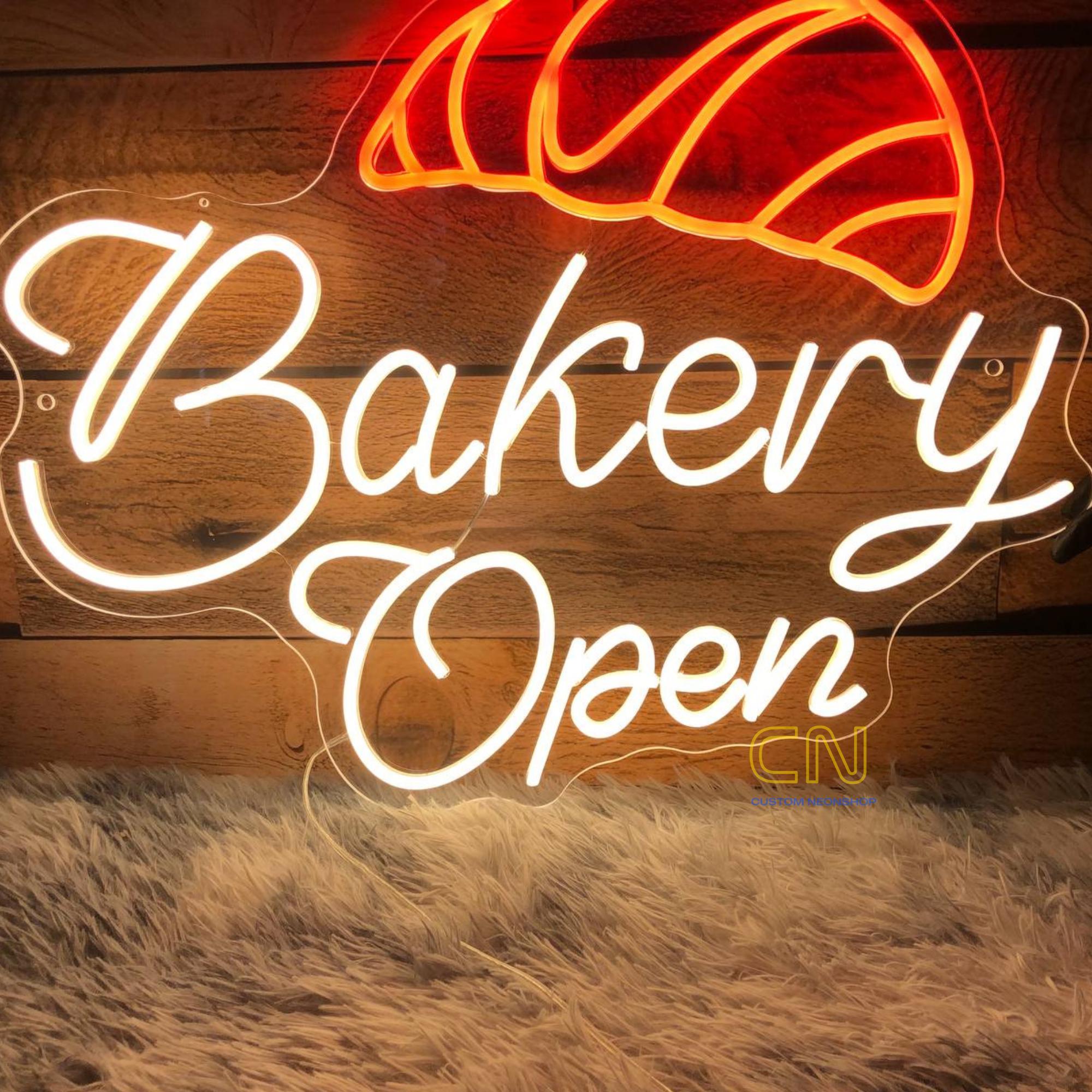 Decorate Your Shop With a Handmade Bakery Open Neon Sign - Perfect Wall ...