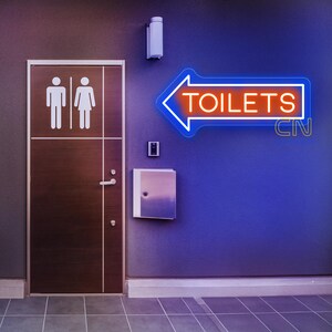 Toilet Neon Sign Custom Neon Sign Arrow Sign Led Toilet Sign Business ...