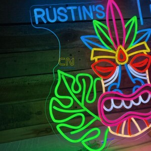 Tiki Bar Neon Sign Custom Bar Signage Tiki Lounge Sign Personalized ...