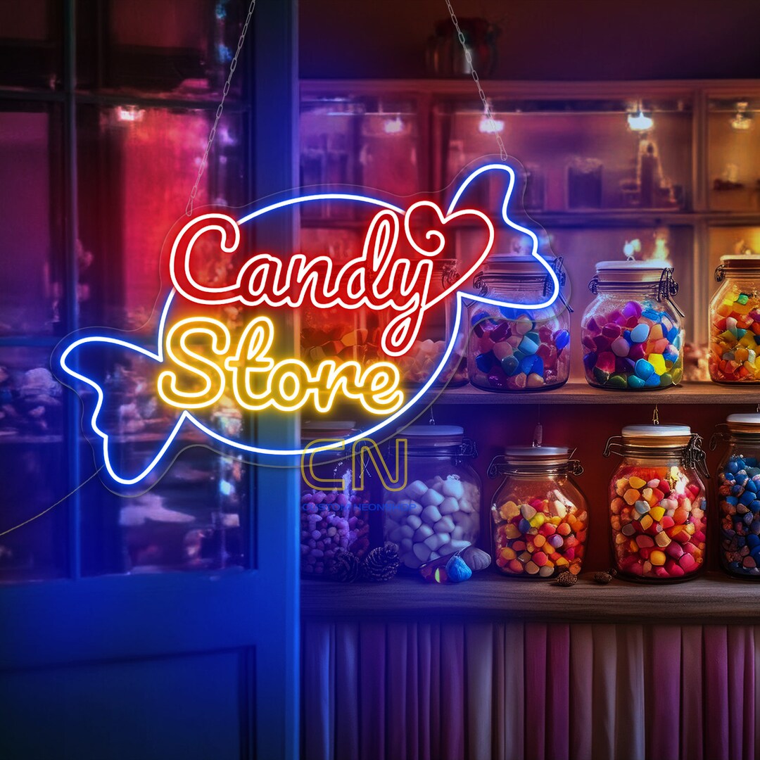Candy Store Neon Sign, Candy Shop Led Sign, Candy Shop Decor, Candy ...