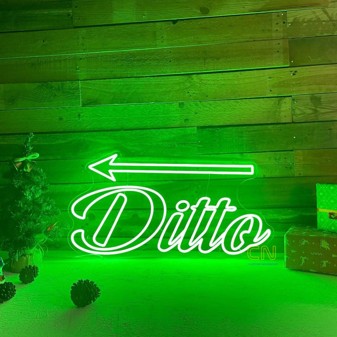 Ditto Neon Sign, Bedroom Wall Decoration, Custom Quote for Aesthetic ...