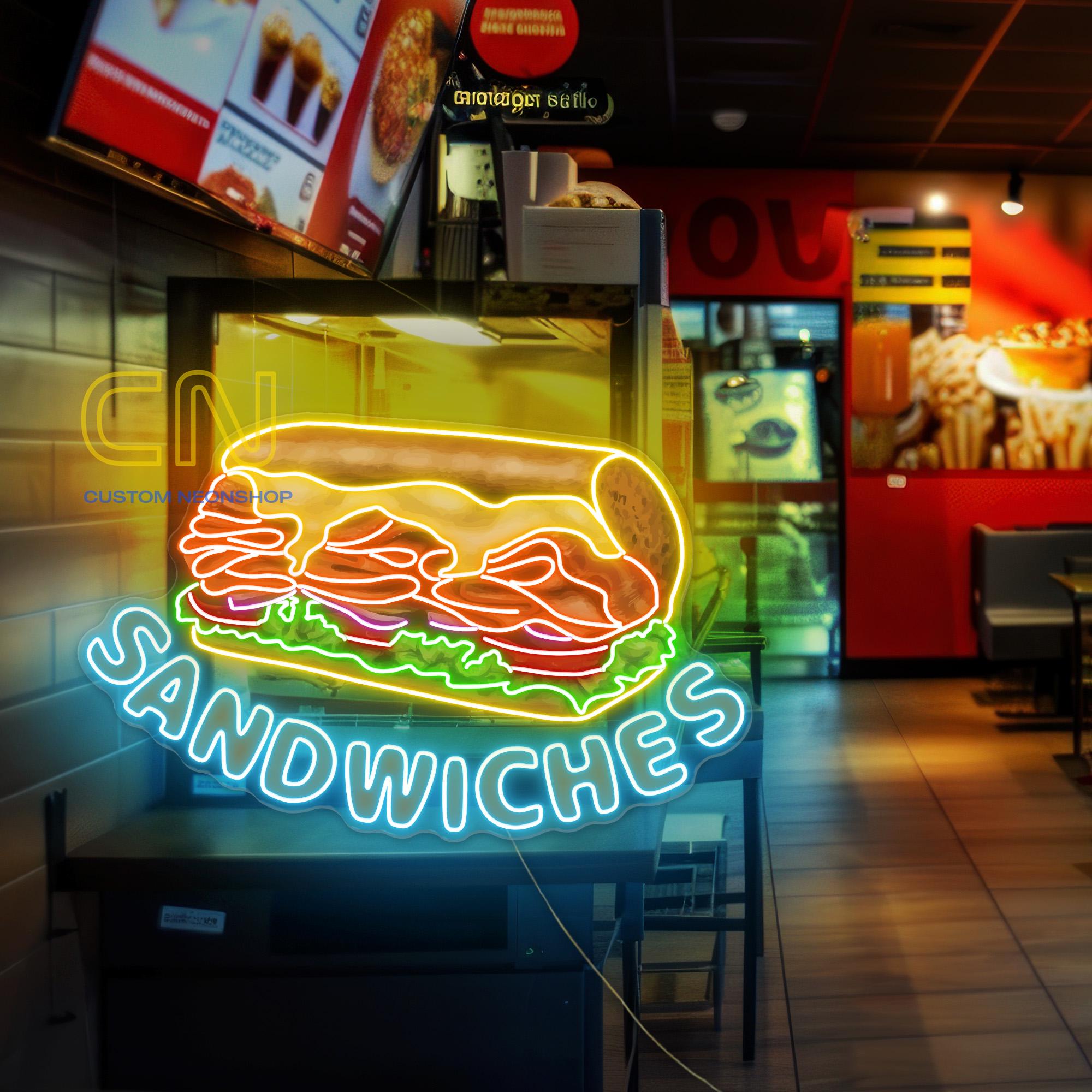 Sandwiches Neon Sign, Sanwich LED Neon Sign, Custom Neon Sign, Sandwich ...