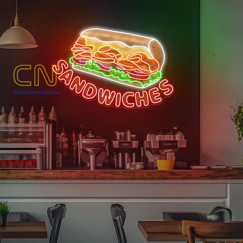 Sandwiches Neon Sign, Sanwich LED Neon Sign, Custom Neon Sign, Sandwich ...