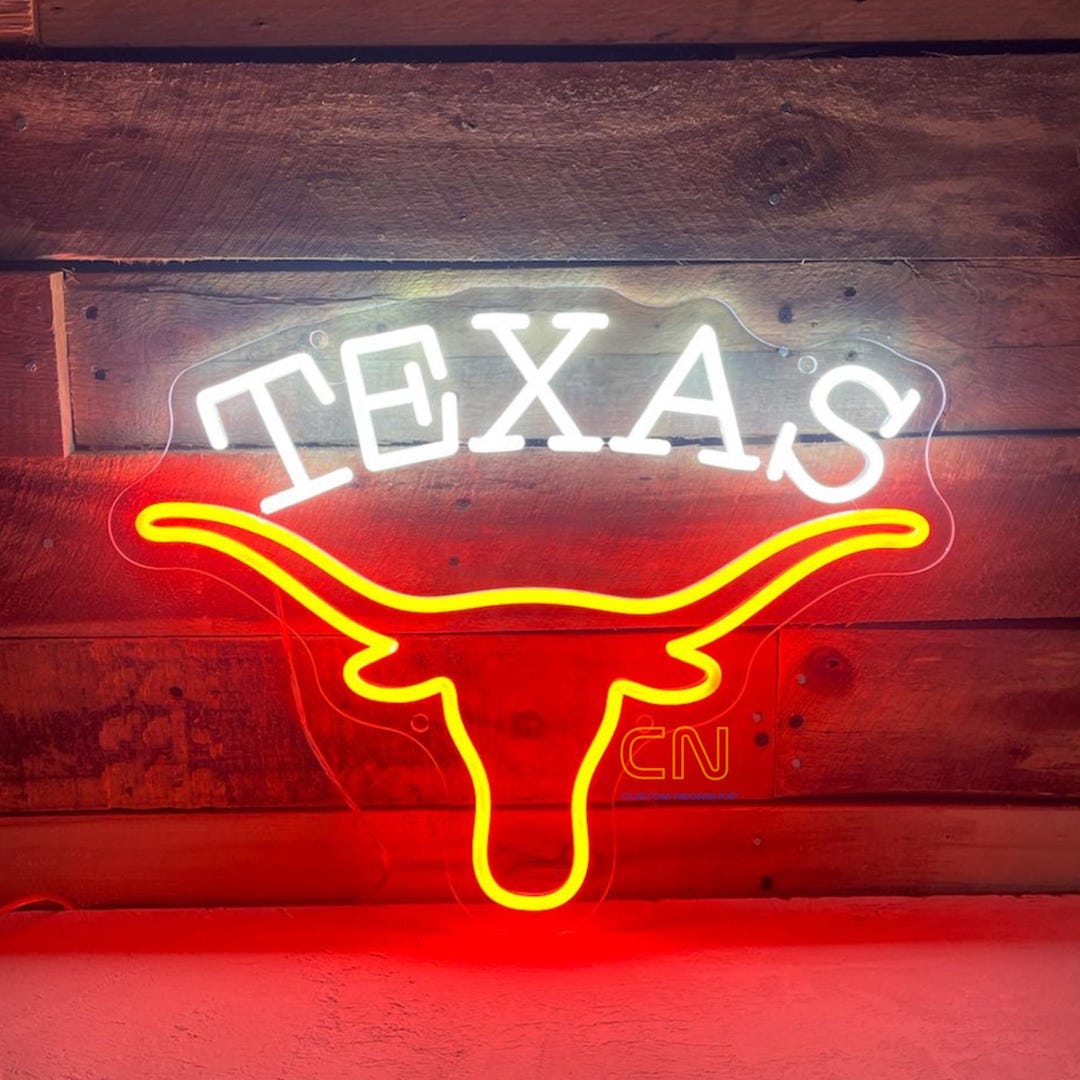 Longhorn Cow Neon Sign, Longhorn Head Skull Led Sign, Texas Neon Sign ...