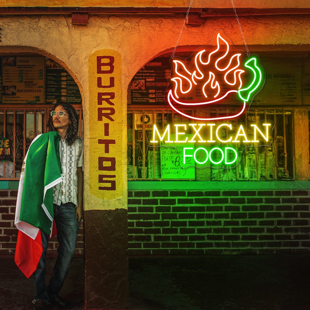 Mexican Food Neon Sign, Mexican Food Decor, Food Decor, Food Neon Sign ...