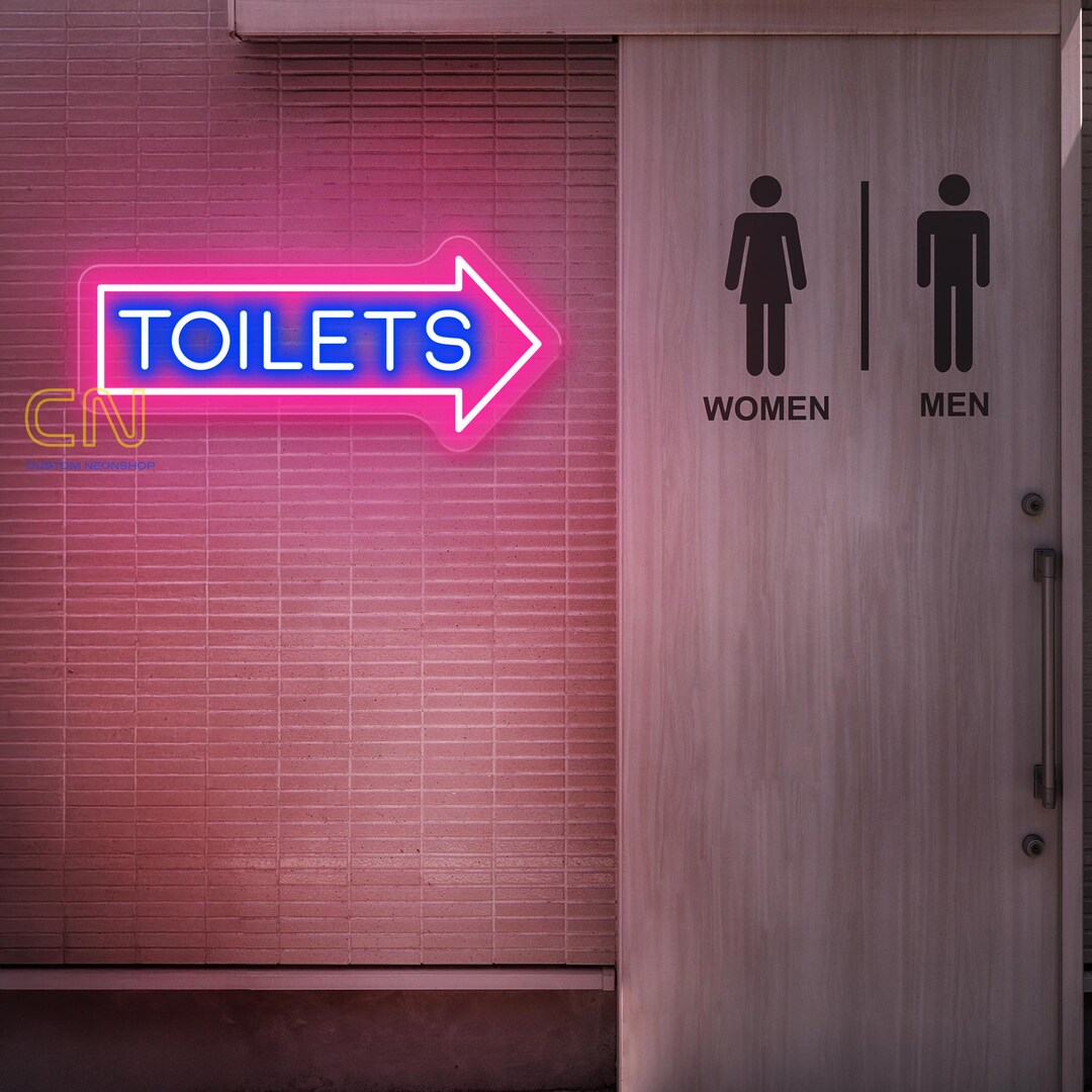 Toilet Neon Sign Custom Neon Sign Arrow Sign Led Toilet Sign Business ...