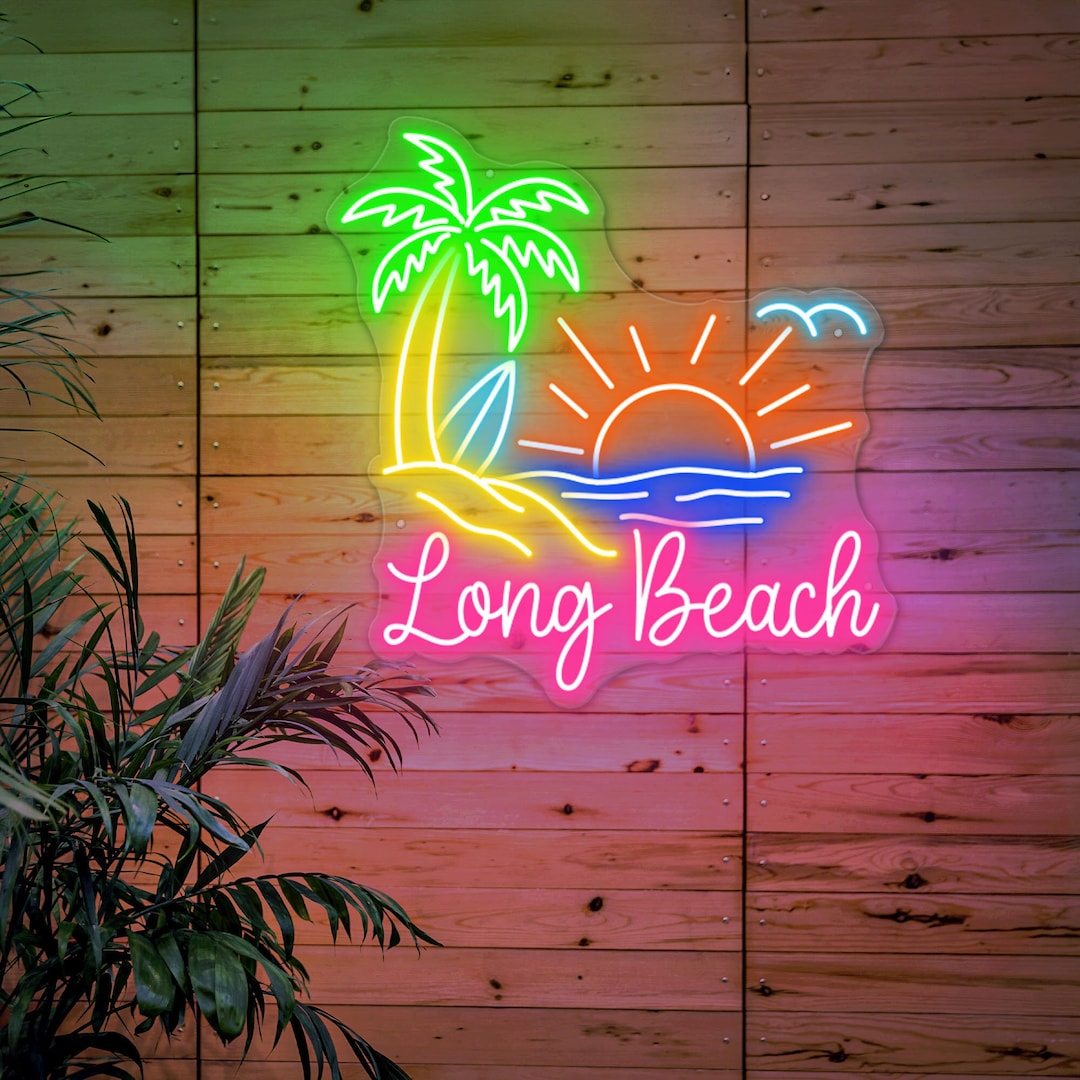 Paradise LED Sign, Beach Neon Light, Summer Neon Art, Coconut Tree Neon ...