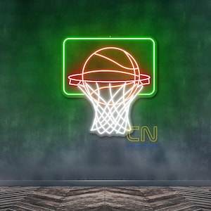 Basketball Hoop Neon Sign, Personalized Basketball Sign, Basketball ...