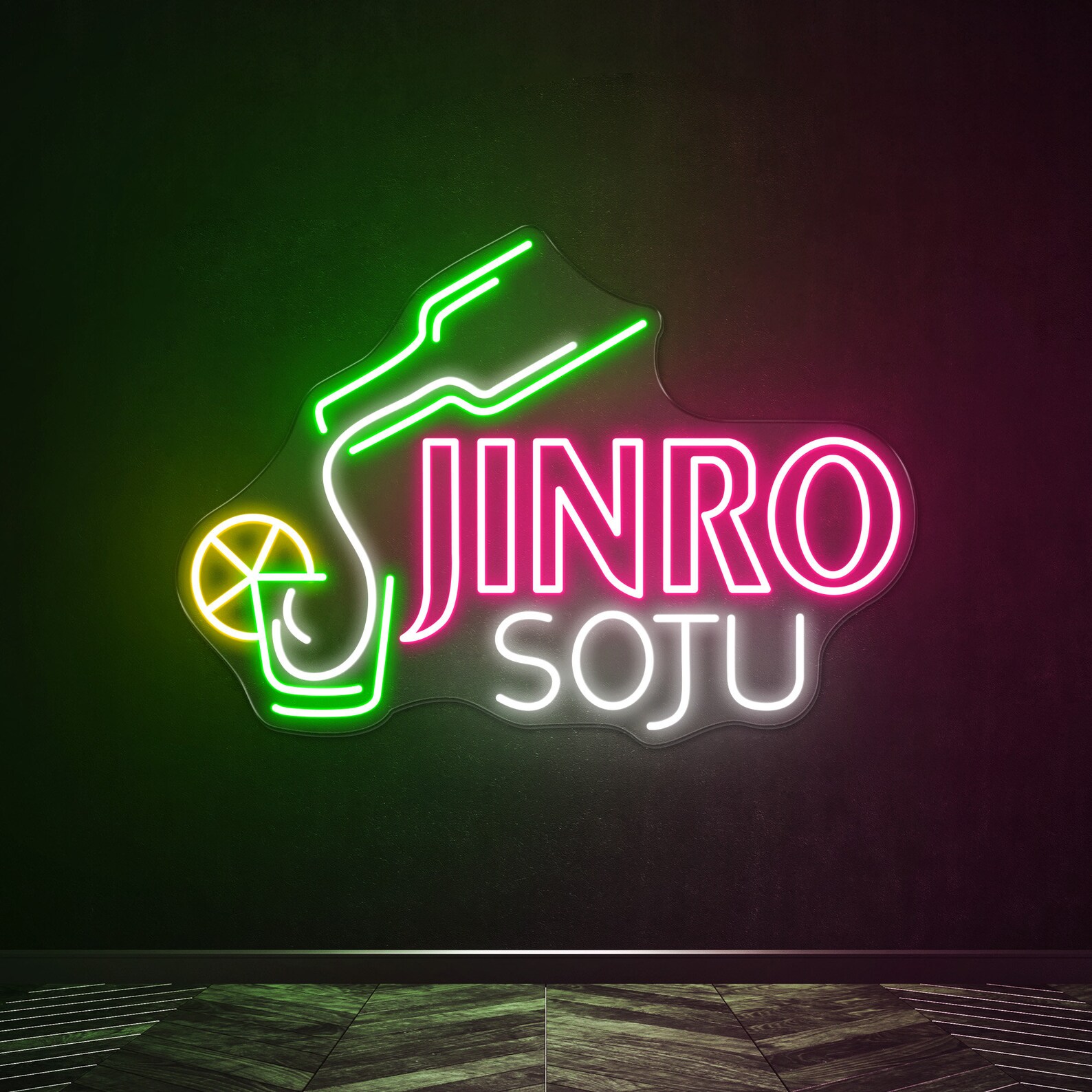Jinro Soju Neon Sign, Korean Soju Frog LED Sign, Frog Wall Decor Light ...