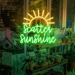 Scatter Sunshine Neon Sign Sun Led Sign Sunrise Neon Sign Sunlight Neon ...