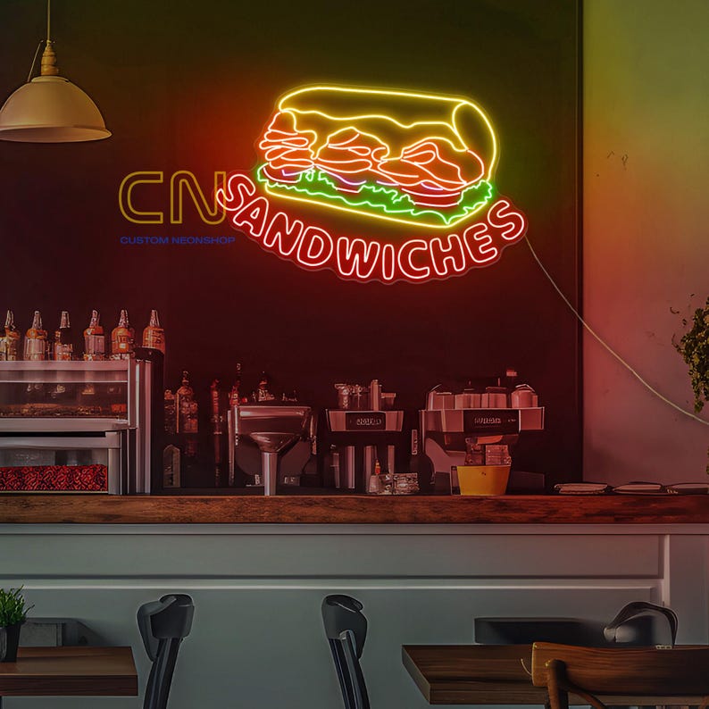 Sandwiches Neon Sign, Sanwich LED Neon Sign, Custom Neon Sign, Sandwich ...