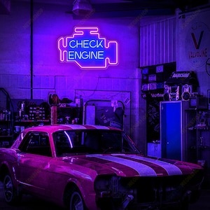 Engine Neon Sign, Check Engine Light Sign, Car Neon Sign, Check Engine ...