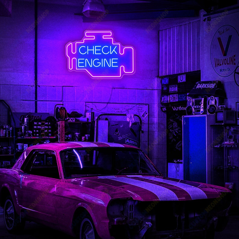 Engine Neon Sign Check Engine Light Sign Car Neon Sign - Etsy