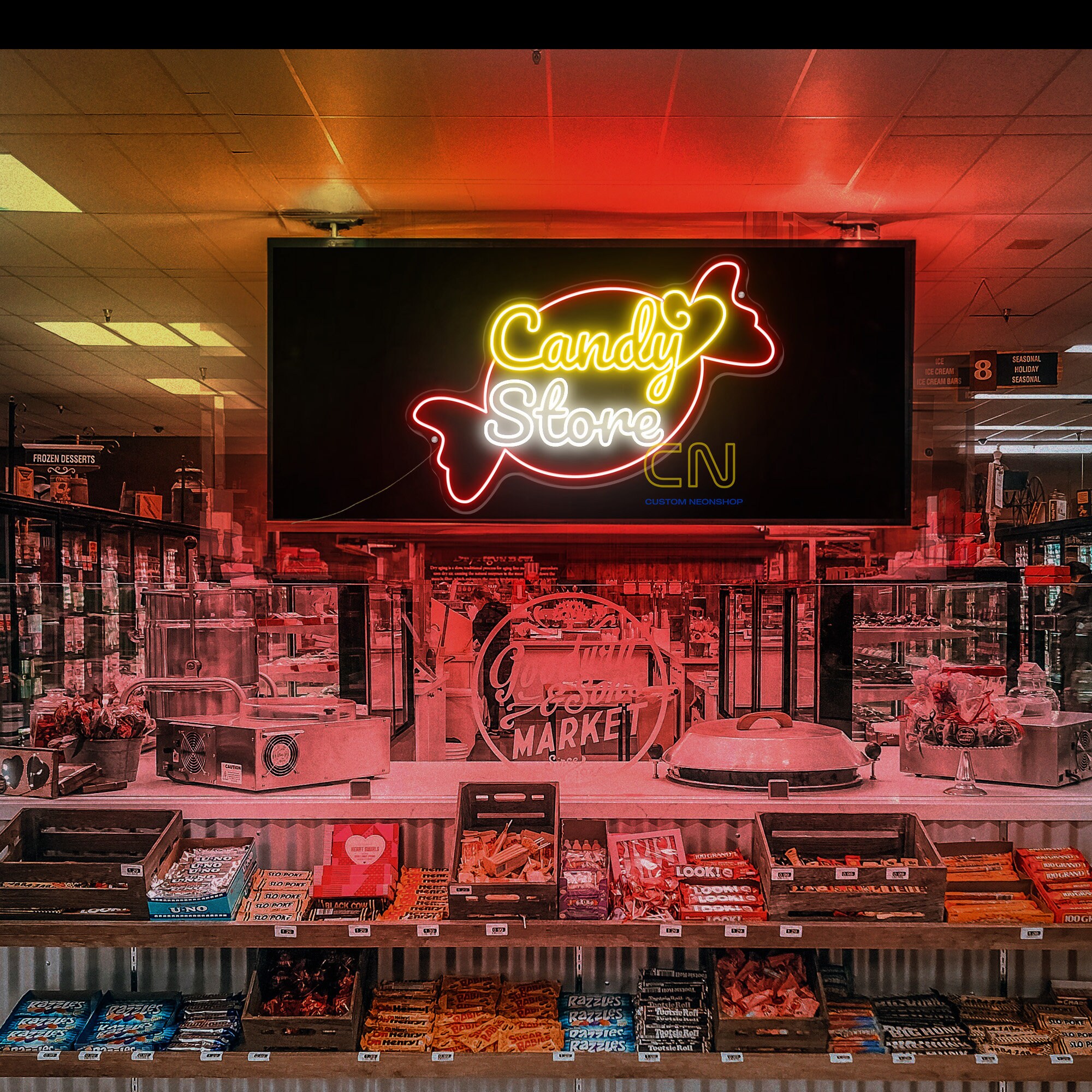 Candy Store Neon Sign, Candy Shop Led Sign, Candy Shop Decor, Candy ...