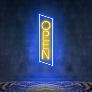 Open Neon Sign, Custom Neon Sign,vertical Open Sign Led, Led Open Sign ...