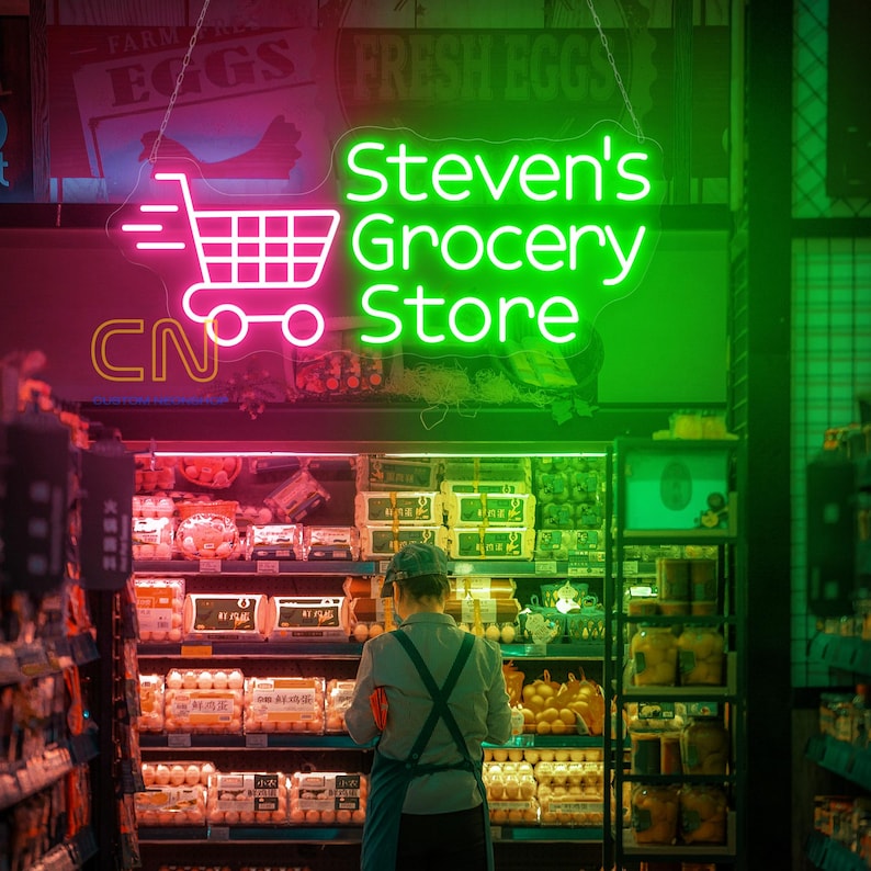 Grocery Sign Grocery Neon Sign Grocery Led Lights Kitchen Neon Sign ...