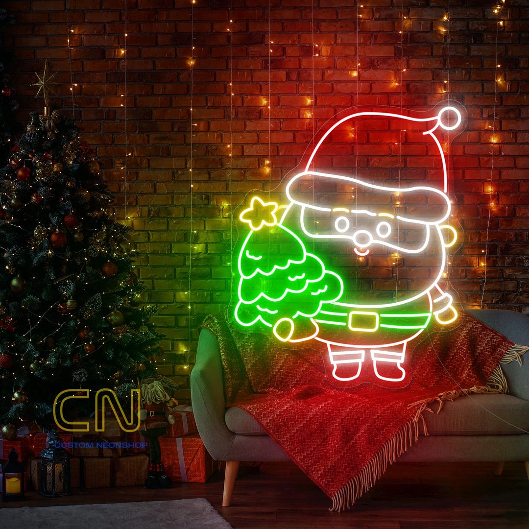 Santa Christmas Neon Sign, Santa Neon Sign, Christmas Gift, Christmas ...