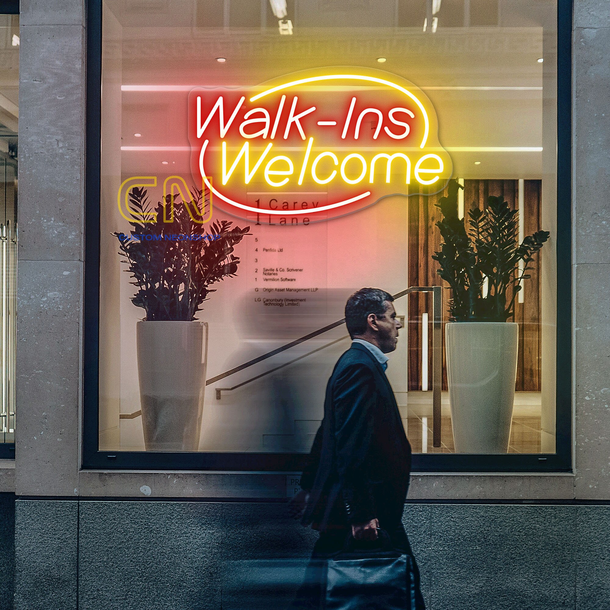Walk-ins Welcome Neon Sign Custom Business Welcome Neon Light Walk Ins ...