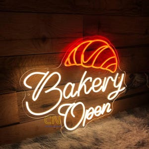 Decorate Your Shop With a Handmade Bakery Open Neon Sign - Perfect Wall ...