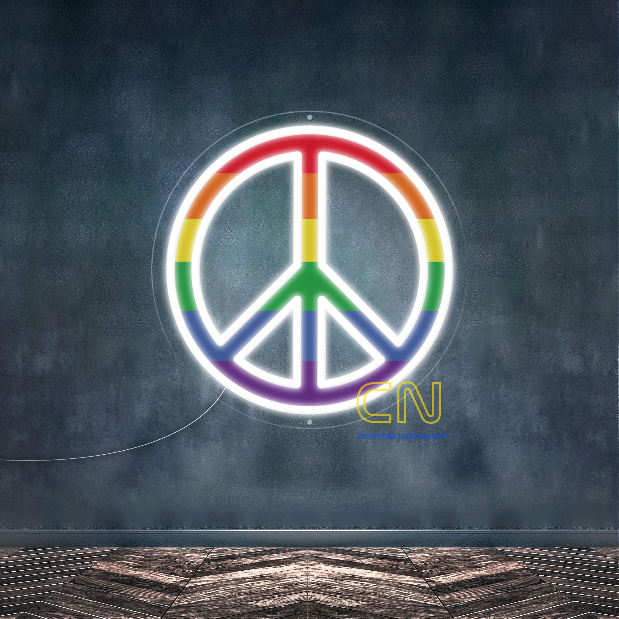 LGBT Peace Sign Neon Sign Gay Pride Sign Gay Sign LGBTQ Pride Month ...