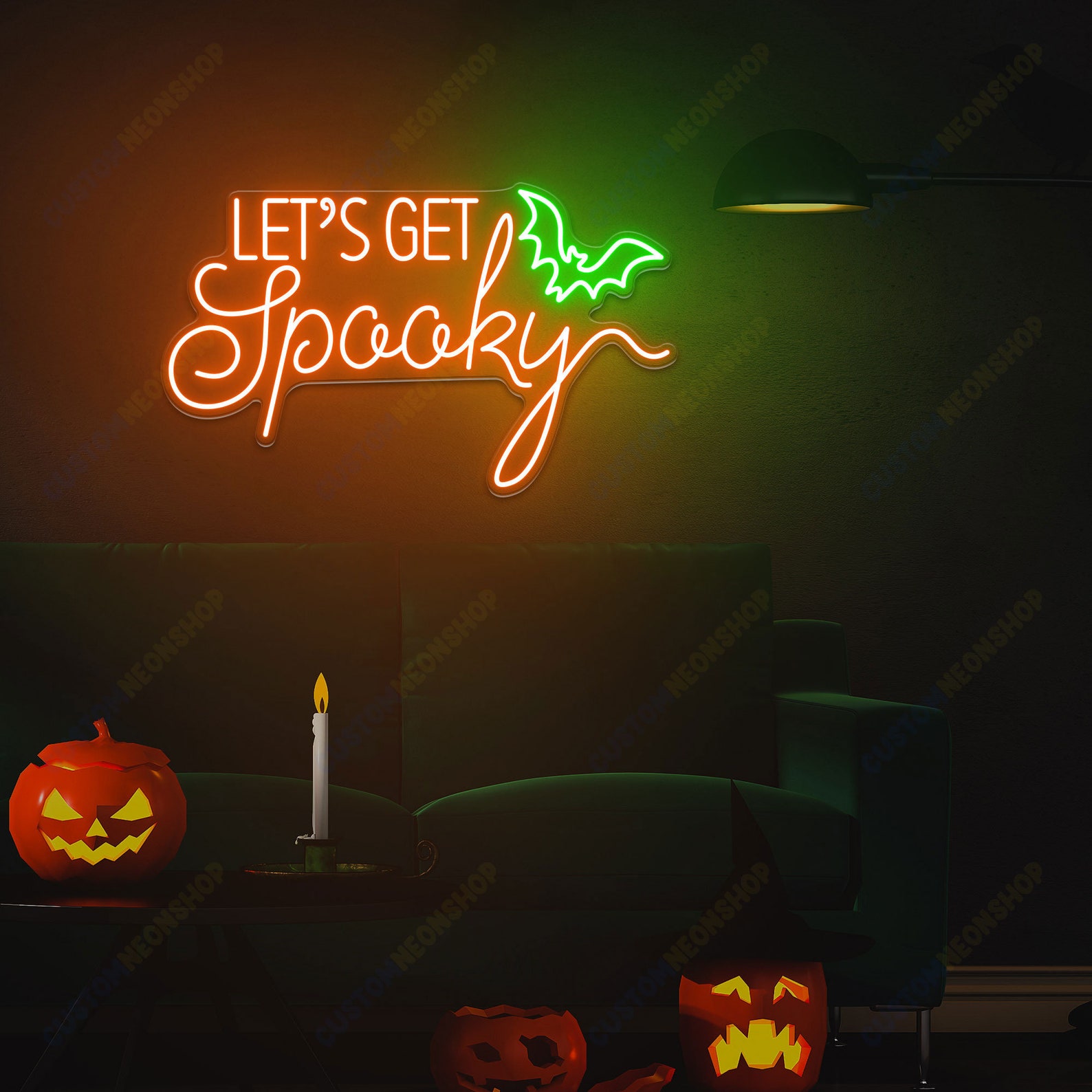 Let's Get Spooky Neon Sign, Halloween Neon Sign, Custom Neon Sign ...