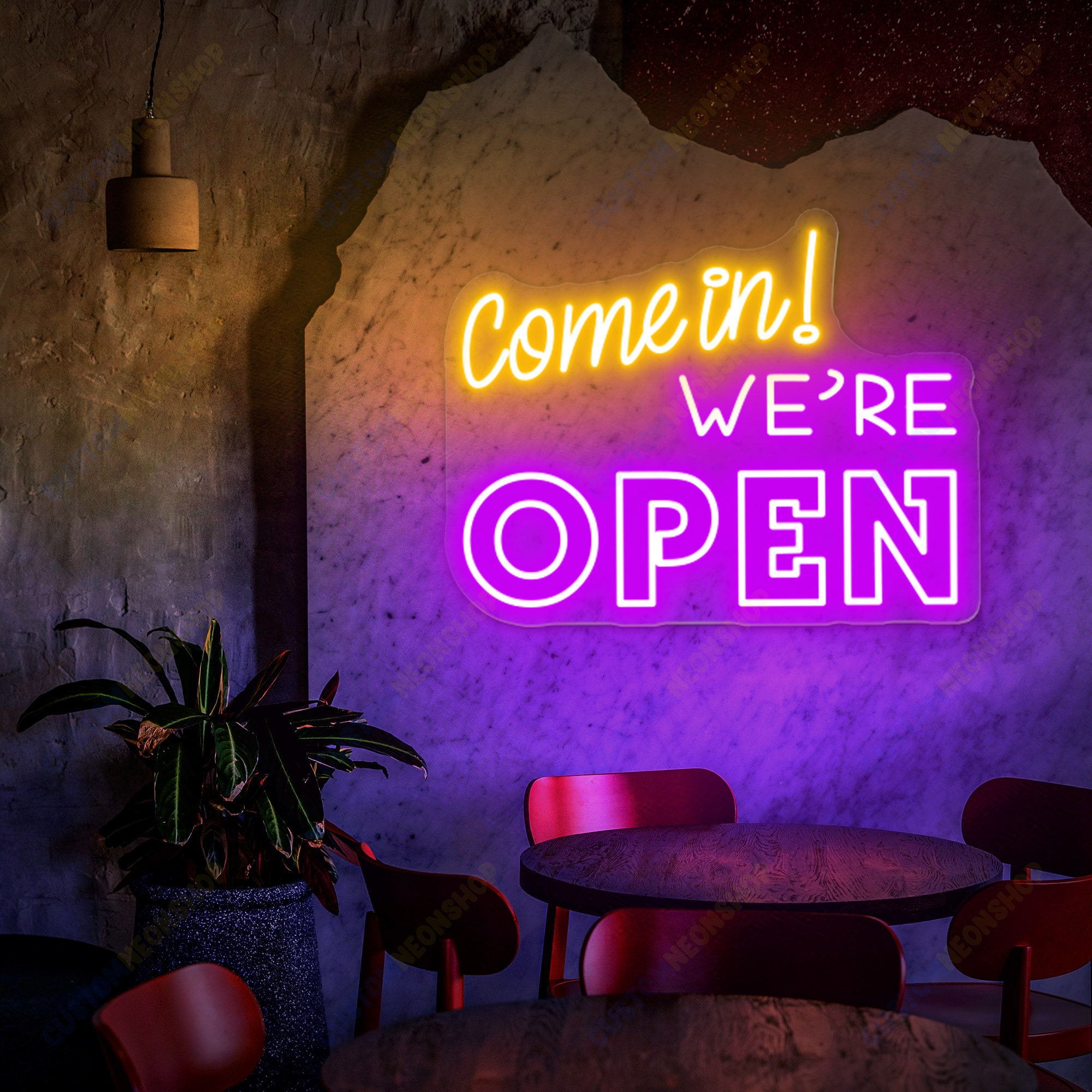 Come in We're Open Sign Neon Open Sign Open Outdoor Sign - Etsy