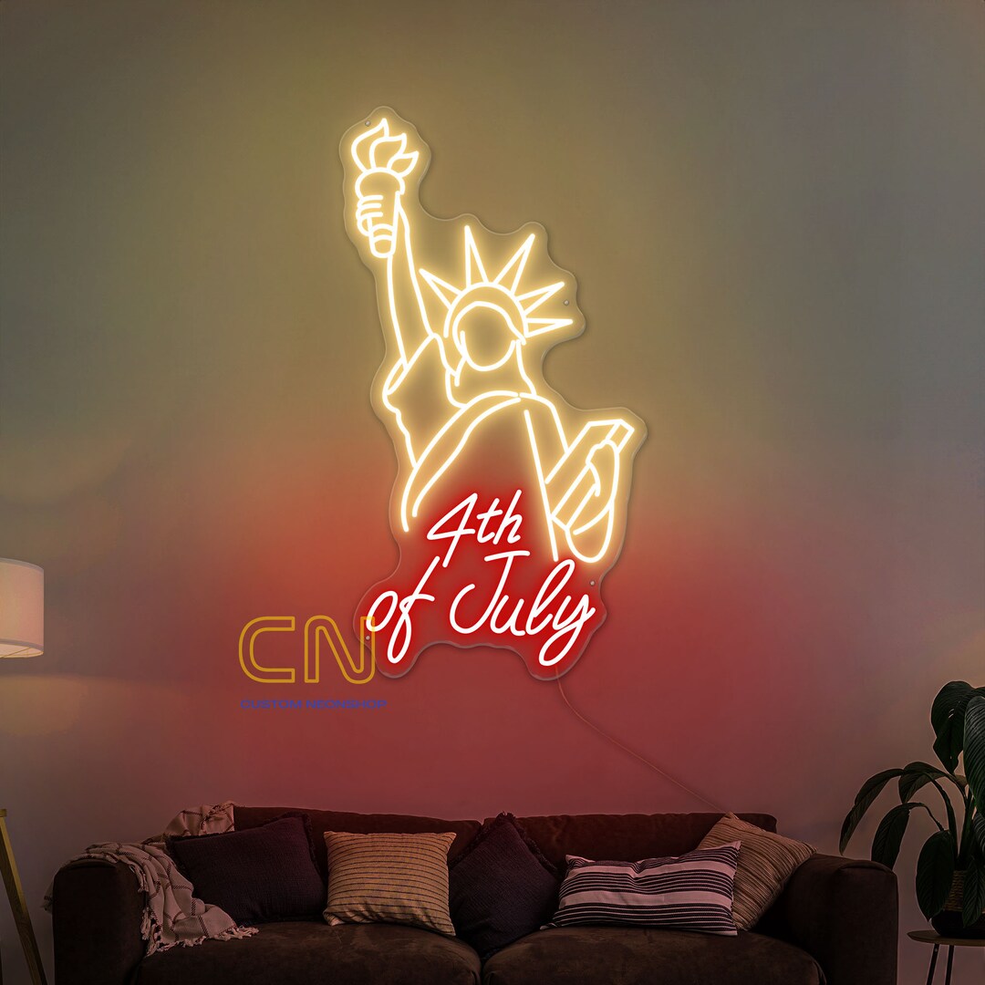 Fourth of July Neon Sign Statue of Liberty Neon Sign 4th of July ...