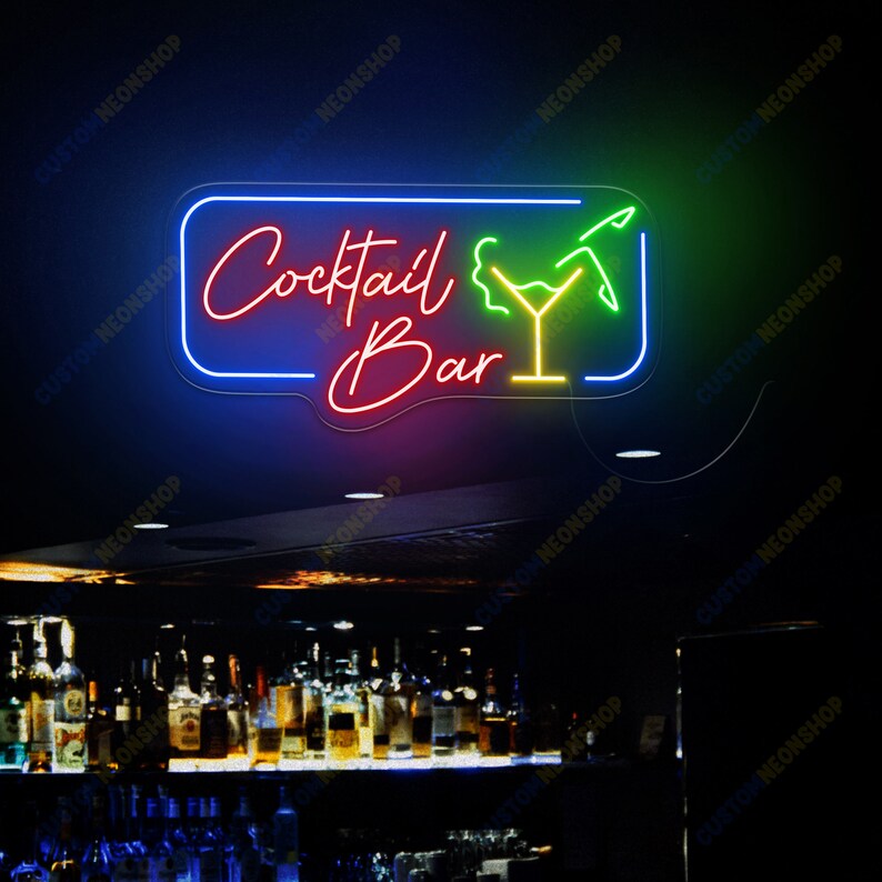 Cocktail Bar Led Neon Sign Cocktails Neon Sign Cocktail Bar - Etsy
