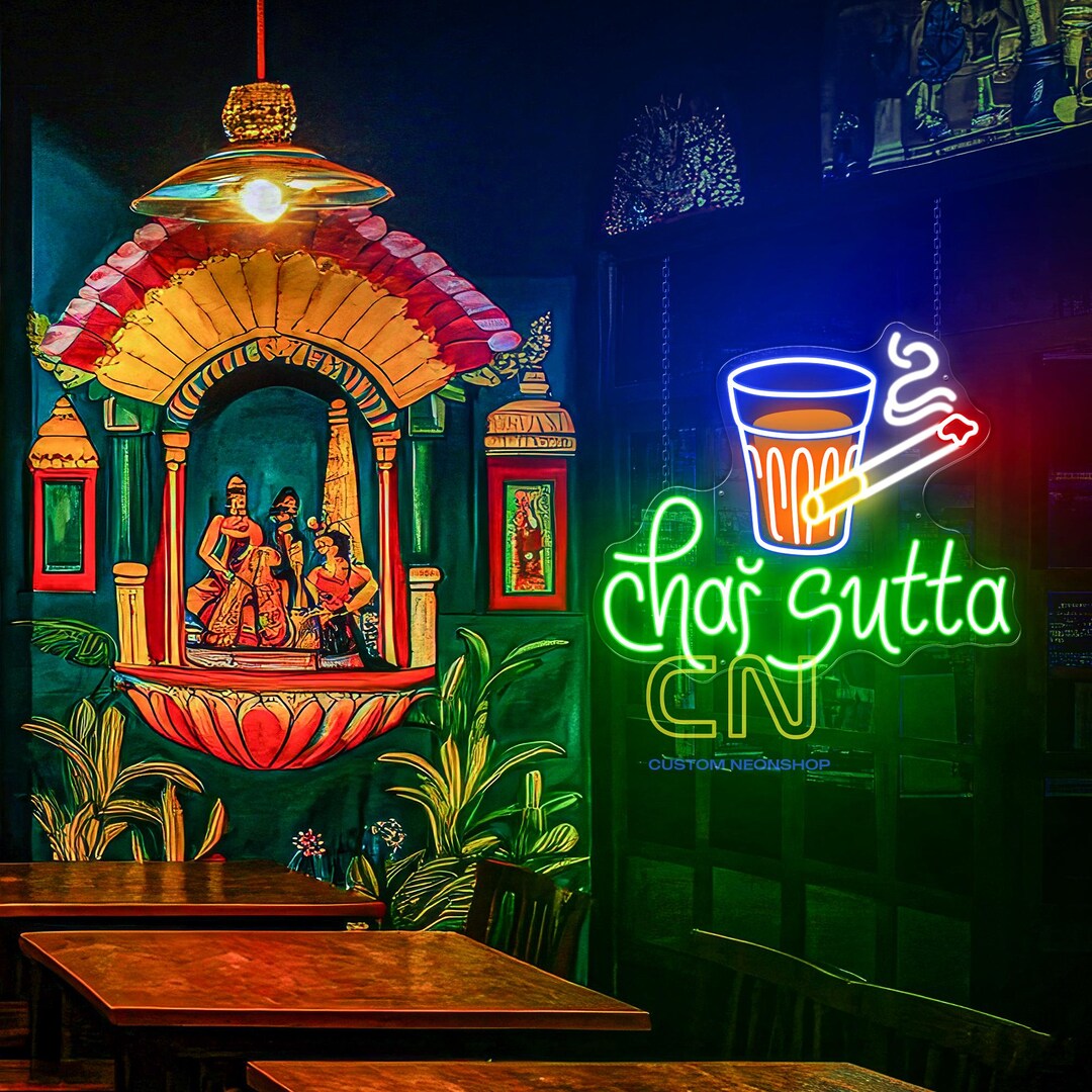 Chai Sutta Neon Sign, Indian Tea Store Neon Indian Food Street Food ...
