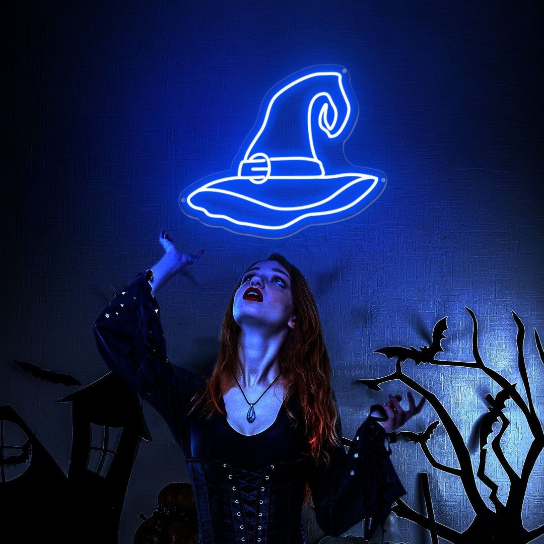 Witch Hat Neon Sign, Gift for Halloween, Halloween Decor, Halloween ...