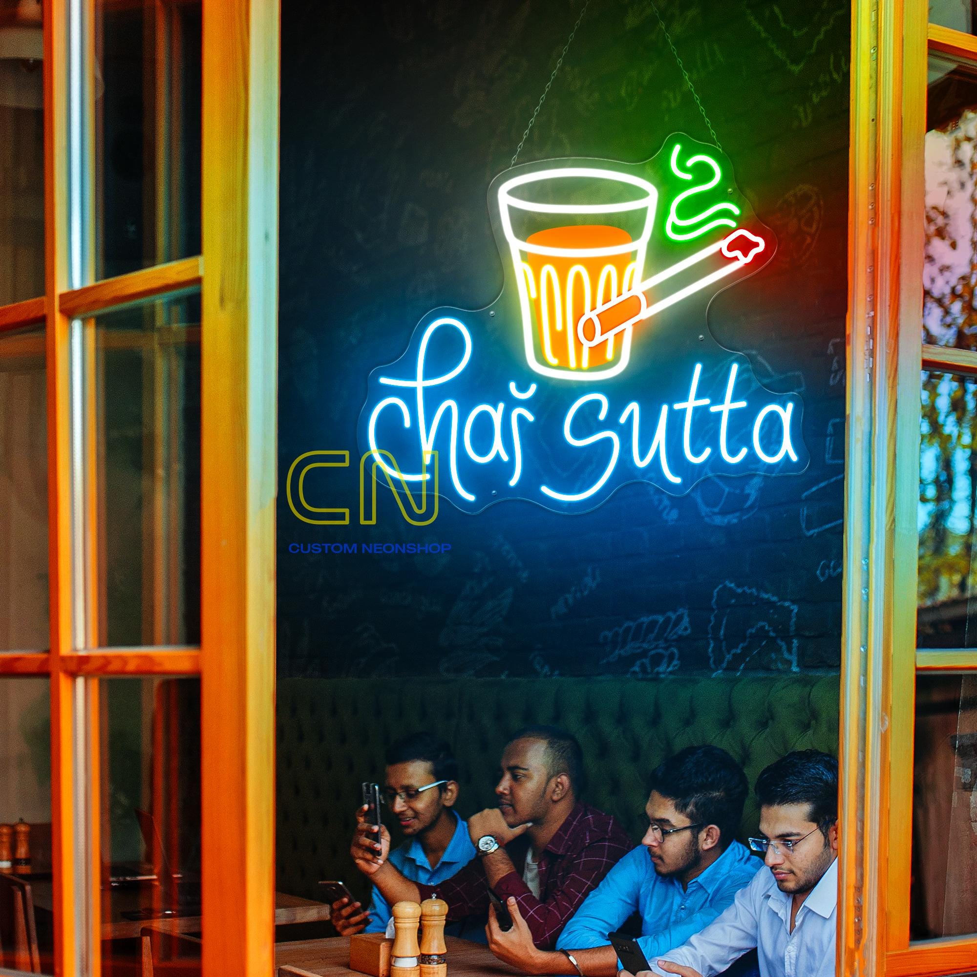 Chai Sutta Neon Sign, Indian Tea Store Neon Indian Food Street Food ...