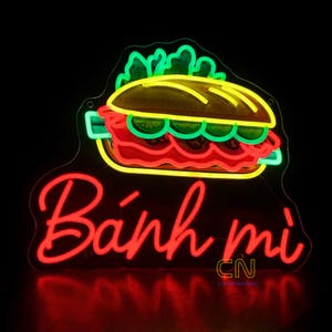 But First Banh Mi Neon Sign Banh Mi Neon Light Asian Restaurant Wall ...