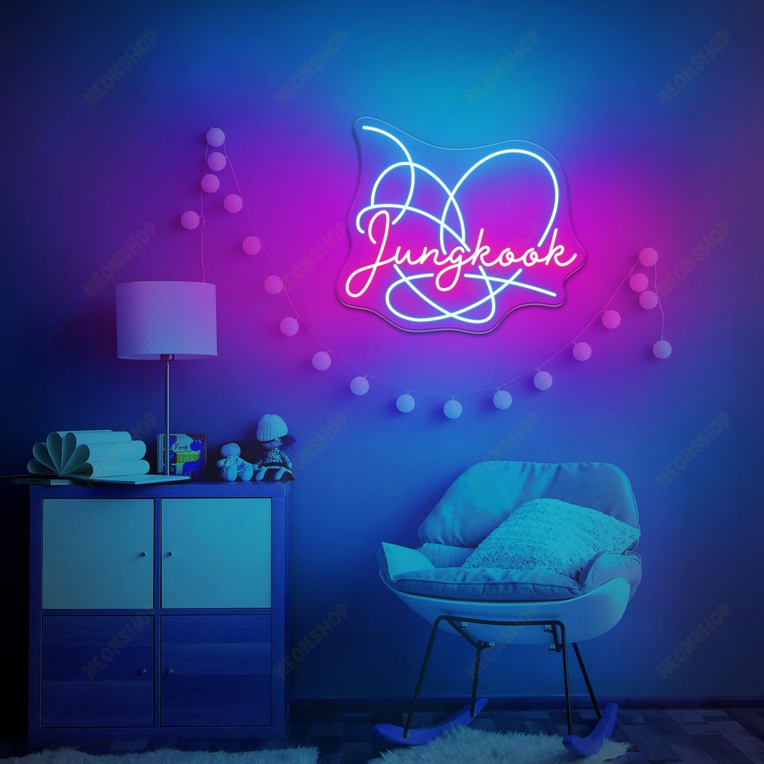 Custom K-pop Name Neon Sign, Custom BTS Neon Sign, Kpop Icon Neon Sign ...
