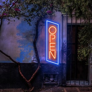 Open Neon Sign, Custom Neon Sign,vertical Open Sign Led, Led Open Sign ...