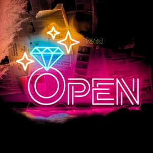 Guitar Open Neon Sign, Led Sign for Guitar Studio Decor, Music Open ...