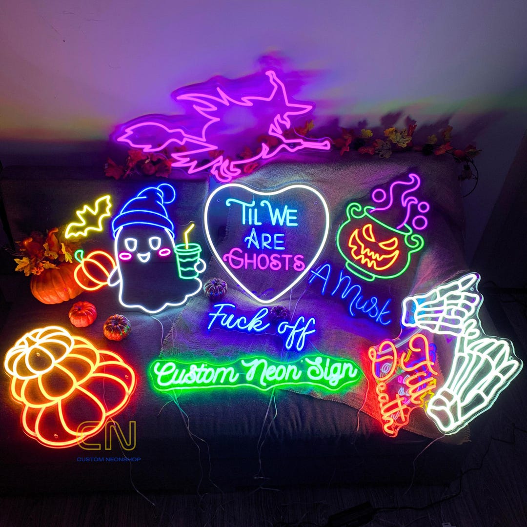 Custom Fall Autumn Neon Sign, Halloween Decoration, Custom Neon Sign ...