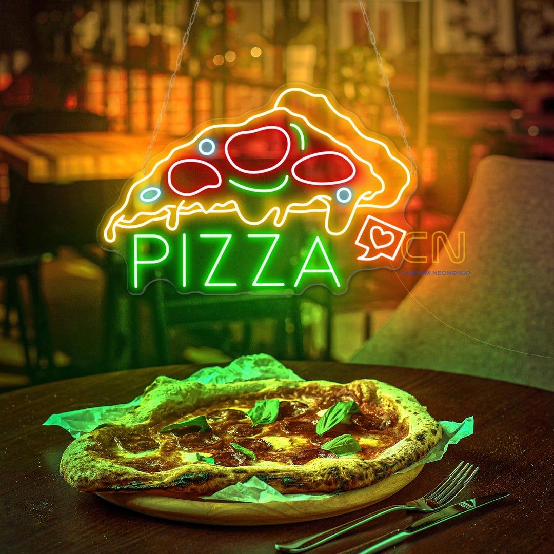 Pizza Neon Sign, Pizza Led Sign, Pizza Decor Wall Sign, Pizza Lover ...