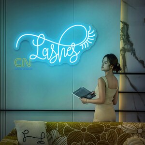 Eyelashes Neon Sign, Lashes Neon Sign, Eyelash Neon LED Sign for Wall ...