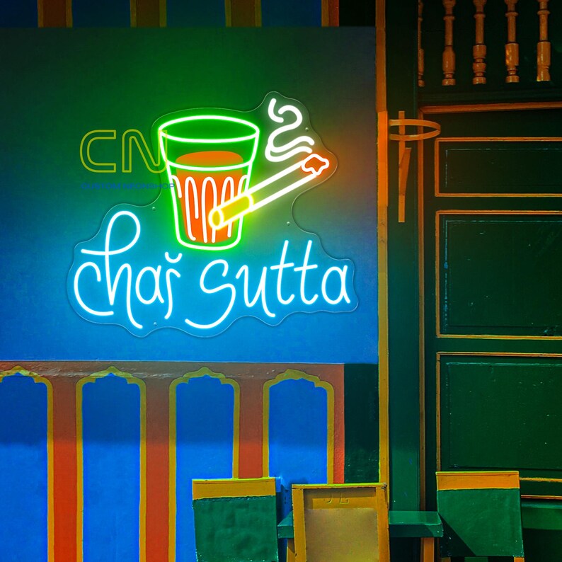 Chai Sutta Neon Sign, Indian Tea Store Neon Indian Food Street Food ...