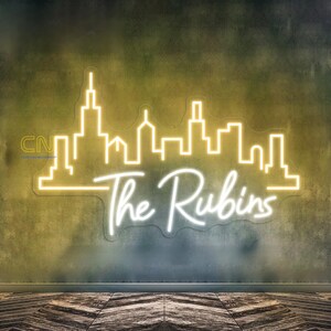 Custom City Skyline Neon Sign, Skyline Neon Sign, Home Wall Decor ...