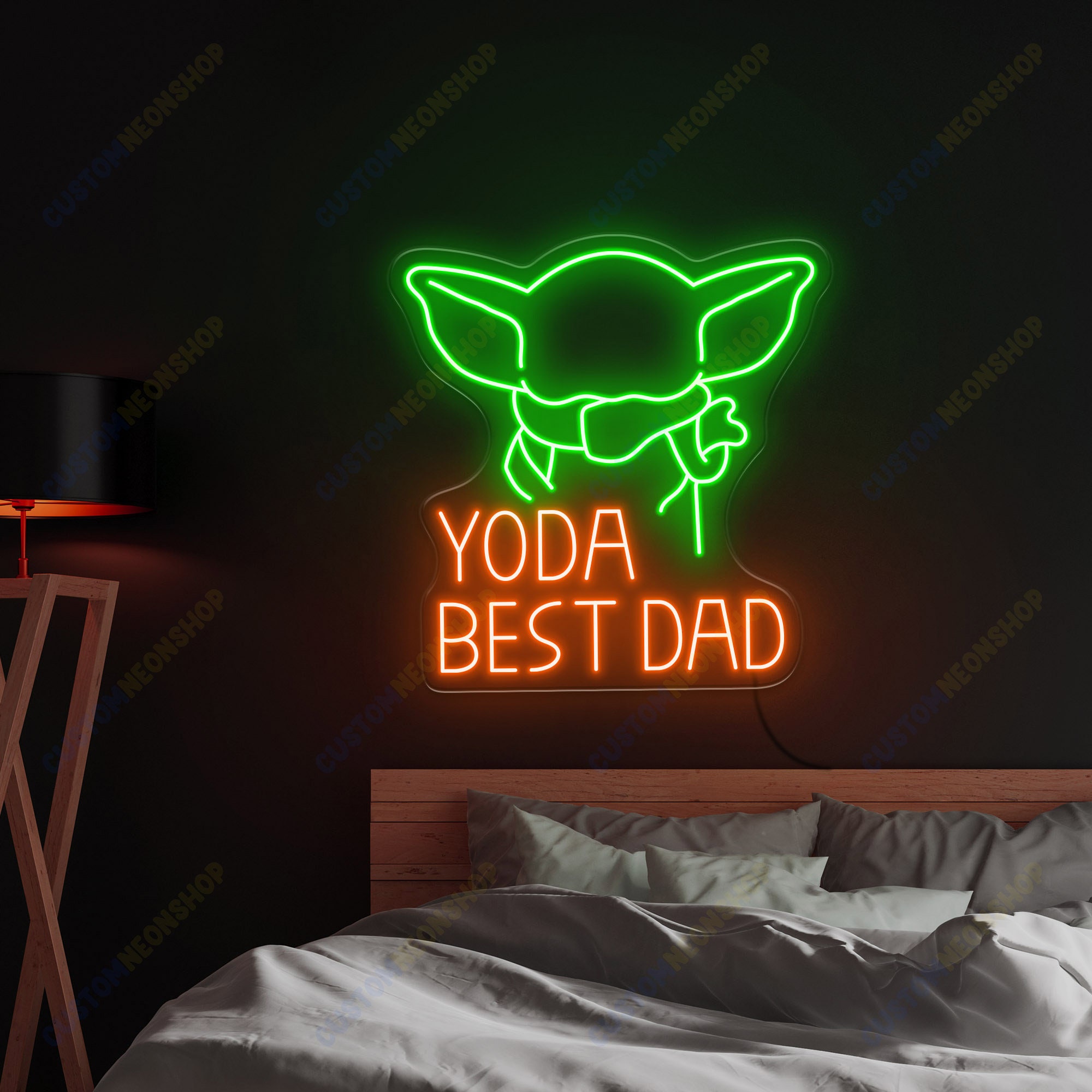 Yoda Best Dad Neon Sign Father's Day Gift Gifts From Daughter, Son Baby ...